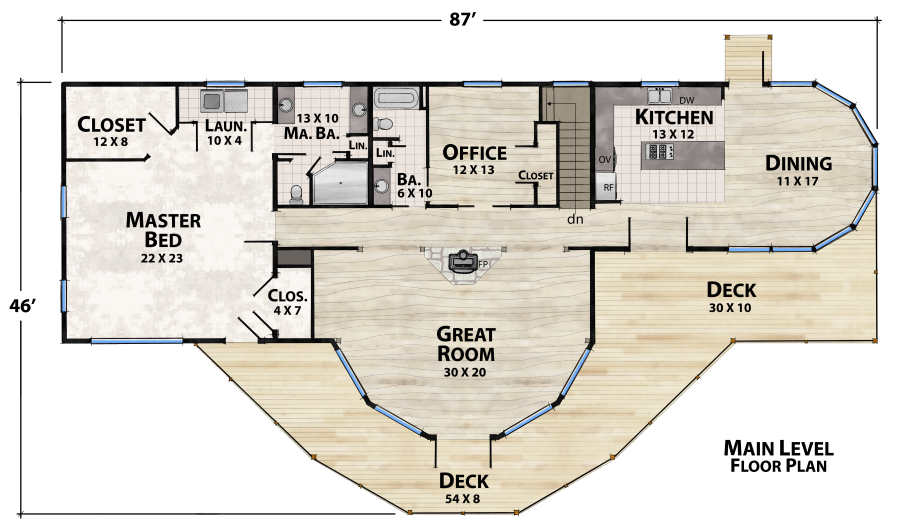 Longbow Lodge Plan Details - Natural Element Homes
